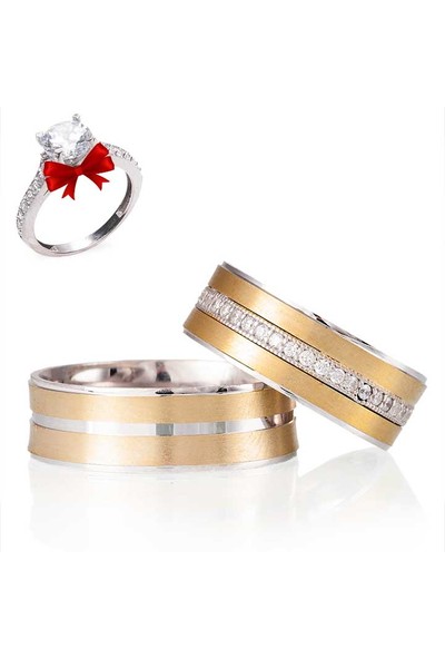 Gümüşcüm Akasya Gümüş Alyans Modeli Altın Kaplama Alyans Çifti Gümüşcüm Akasya Gümüş Alyans Modeli Altın Kaplama Alyans Çifti