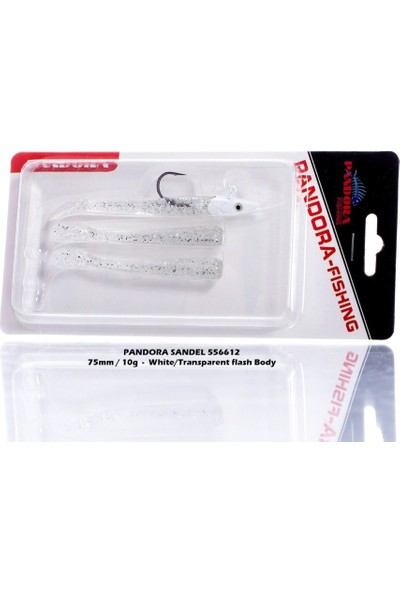 Pandora Sandeel 7cm Silikon Yem White Transparetn Flash Body-10 gr