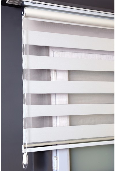 Bizden Perde Beyaz Bambu Zebra Stor Perde Bizden Perde Beyaz Bambu Zebra Stor Perde