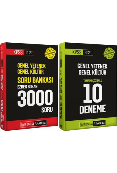 Pegem Akademi 2022 Kpss Gygk 3000 Soru Bankası - 10 Deneme Pegem Akademi 2022 Kpss Gygk 3000 Soru Bankası - 10 Deneme