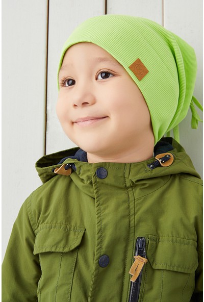 Babygiz Erkek Bebek Çocuk Fıstık Yeşili Şapka Bere El Yapımı Rahat Cild Dostu %100 Pamuklu Kaşkorse