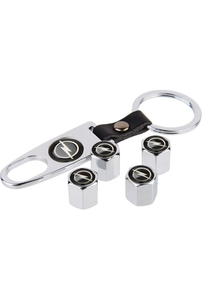 Gardenauto Opel Paslanmaz Çelik Sibop Kapağı ve Anahtarlık Seti Krom Renk