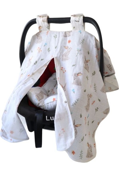 Hi-minitr Tavşan Desenli Tek Katlı Puset Örtüsü-Minderi