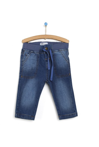Hello Baby Basic Erkek Bebek Ribanalı Denim Pantolon Hello Baby Basic Erkek Bebek Ribanalı Denim Pantolon