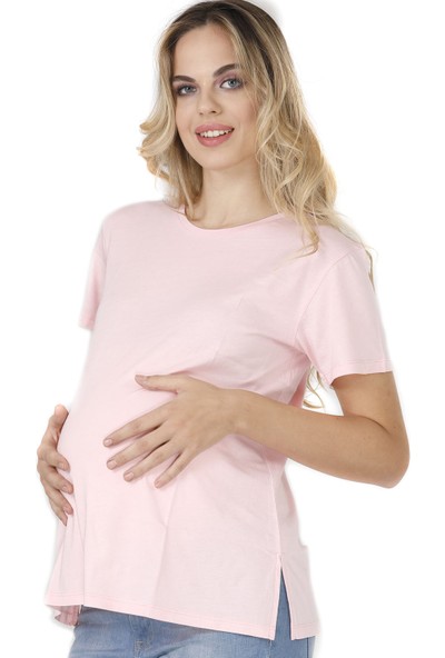 Baby Mom Baby Mom Bisiklet Yaka Rahat Kalıp Pamuklu Hamile Tshirt Baby Mom Baby Mom Bisiklet Yaka Rahat Kalıp Pamuklu Hamile Tshirt