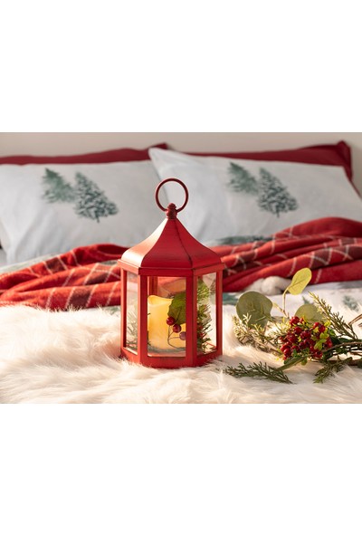 English Home Chris Ledli Fener 20 cm Kırmızı English Home Chris Ledli Fener 20 cm Kırmızı