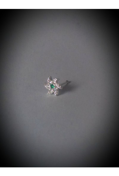 Begonia Accessories 925 Ayar Gümüş yeşil zirkon taşlı dönence Hızma
