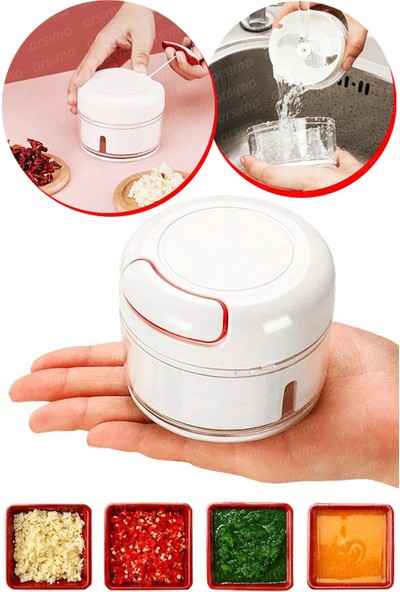 Mini Avuç Içi El Rondosu Dilimleyici 2 Bıçaklı