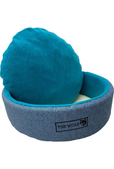 Mitramina Çizgili Mavi Kot Görünümlü Içi Mavi Sünger Yatak Mitramina Çizgili Mavi Kot Görünümlü Içi Mavi Sünger Yatak