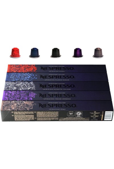 Nespresso Sert Içimli Italian Tatlar Serisi 5'li Set Napolı-Palermo-Rıstretto-Arpeggıo-Roma Nespresso Sert Içimli Italian Tatlar Serisi 5'li Set Napolı-Palermo-Rıstretto-Arpeggıo-Roma