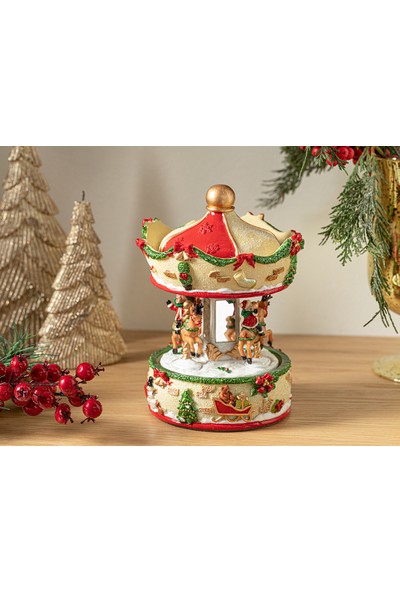 English Home Carousel Müzik Kutusu 12 x 12 x 16 cm Kırmızı English Home Carousel Müzik Kutusu 12 x 12 x 16 cm Kırmızı