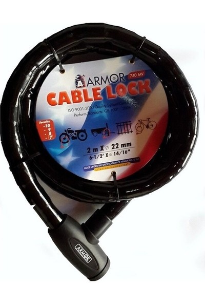 Armor Motosiklet Halat Kablo Kilit Armor 740MV Armor Motosiklet Halat Kablo Kilit Armor 740MV