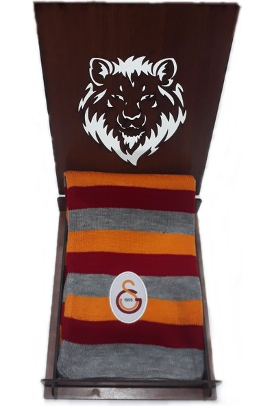 Galatasaray Forma Ahşap Hediye Kutulu Atkı-5