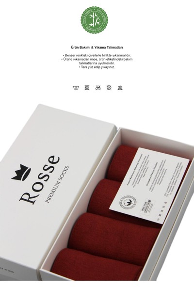 Rosse Socks Premium Kadın 4’lü Bambu Mevsimlik Çorap - Kiremit Renk Rosse Socks Premium Kadın 4’lü Bambu Mevsimlik Çorap - Kiremit Renk
