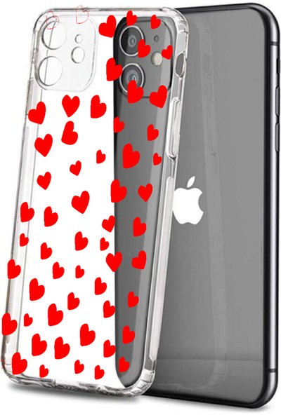 Teknomix Store iPhone 11 -Kamera Korumalı Şeffaf Kılıf -Lüks Kaliteli Kabartmalı Kalp Baskılı Kılıf Kırmızı Teknomix Store iPhone 11 -Kamera Korumalı Şeffaf Kılıf -Lüks Kaliteli Kabartmalı Kalp Baskılı Kılıf Kırmızı