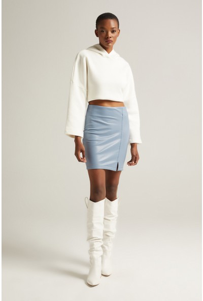 Cloi 21FW-01-S-0150 Etek Mini Yırtmaç Detaylı Deri