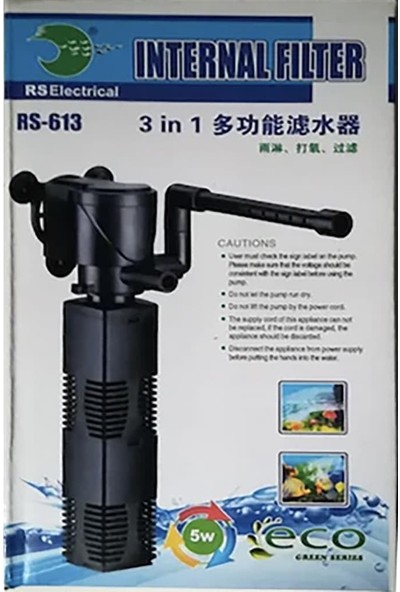 Rs 613 Akvaryum Iç Filtre 5W 450 L/h Rs 613 Akvaryum Iç Filtre 5W 450 L/h