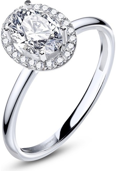 Fay Yamaner Altın Oval Taşlı Yüzük