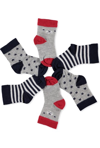 Aziz Bebe Çizgili 3lü Soket Çorap
