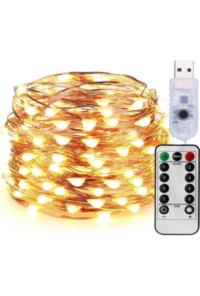Vestrago Peri Telli LED Işık Kumandalı 50 Ledli 5 Metre Usb'li 8 Animasyonlu Günışığı Dekoratif LED Vestrago Peri Telli LED Işık Kumandalı 50 Ledli 5 Metre Usb'li 8 Animasyonlu Günışığı Dekoratif LED