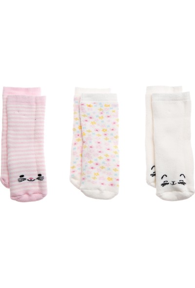 Hello Baby Hellobaby Çiçek 3lü Havlu Çorap