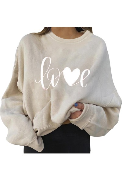 Chuangmeng Kadın Uzun Kollu Yuvarlak Yakalı Kazak (Yurt Dışından)