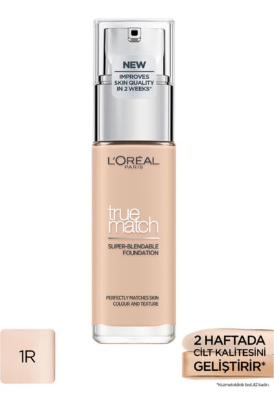 L'oreal Paris True Match Bakım Yapan Fondöten 1r Rose Ivory Fondöten L'oreal Paris True Match Bakım Yapan Fondöten 1r Rose Ivory Fondöten