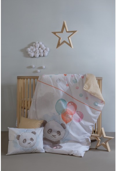 Merbasita Balonlu Panda Bebek Nevresim Takımı