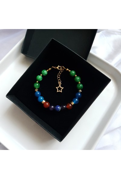 Artaril Doğal Taş Öğrenci Başarı Sınav Özgüven Bilekliği Ceyt Akik Ametist Lapis