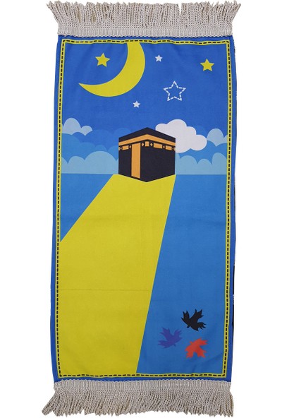 Çağrı Kabe ve Medineli Renkli Çocuk Seccadesi