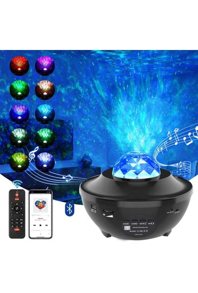 Vestrago Starry LED Lazer Projektör Bluetooth Müzik Hoparlör Vestrago Starry LED Lazer Projektör Bluetooth Müzik Hoparlör