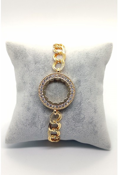 X-lady Accessories Zirkon Taşlı Çeyrek Altın Koyulan Bayan Bileklik Çerçeve X-lady Accessories Zirkon Taşlı Çeyrek Altın Koyulan Bayan Bileklik Çerçeve