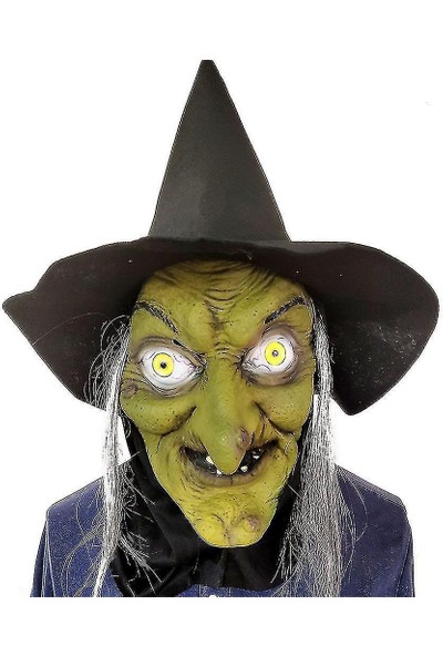 Cadılar Bayramı Korku Cadı Maskesi Korkunç Lateks Başlık Cosplay Parti Sahne Cadılar Bayramı Korku Cadı Maskesi Korkunç Lateks Başlık Cosplay Parti Sahne