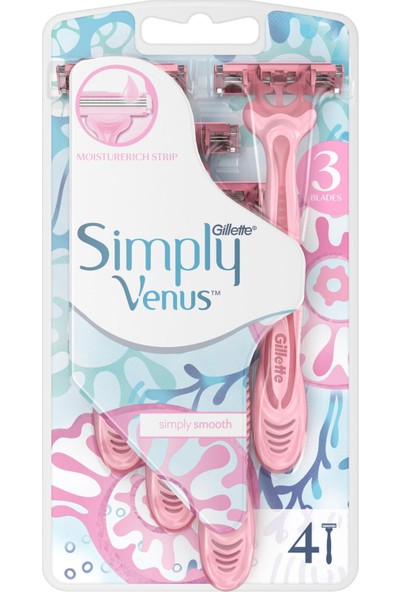 Gillette Venüs Simply 3 Poşet 4'lü Tıraş Sonrası Ürün Gillette Venüs Simply 3 Poşet 4'lü Tıraş Sonrası Ürün