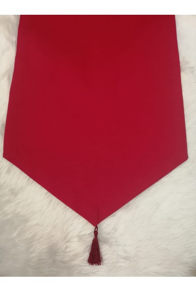 Anka Decor Anka Kırmızı Üçgen Kenarlı Runner