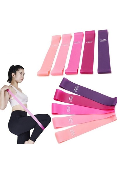 Yayke Egzersiz Pilates Bandı Direnç Lastiği (5 Seviyeli-Özel Çantalı)