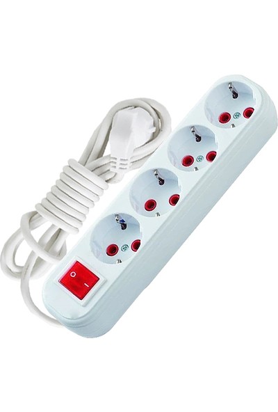 Schneider 4 Lü 5 M Işıklı Anahtarlı ve Topraklı Grup Priz