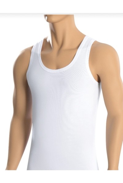 Öts 6`lı Erkek Süprem Atlet Beyaz Pamuk