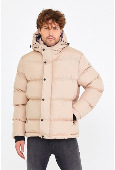 Level High Kapüşonlu Erkek Krem Mont Level High Kapüşonlu Erkek Krem Mont