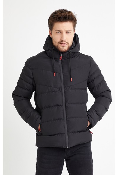 Level High Kapüşonlu Şişme Mont SM0004 Level High Kapüşonlu Şişme Mont SM0004