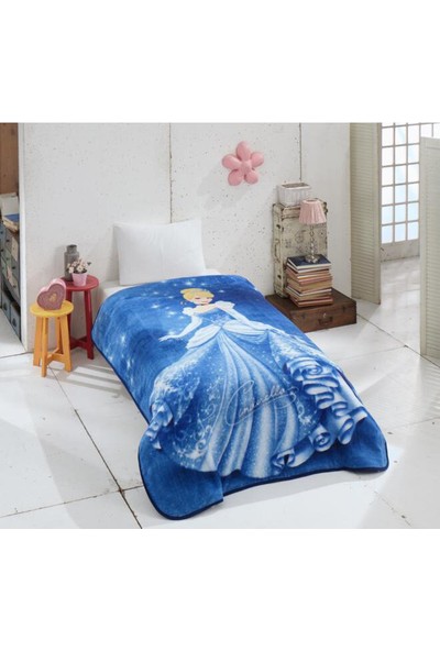 Özdilek Princess Cindirella Disney Lisanslı Tek Kişilik Çocuk Battaniyesi 150 x 200
