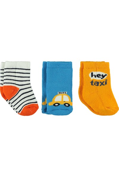 Civil Baby Erkek Bebek 3'lü Çorap Set 0-12 Ay Hardal
