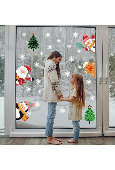 cokindirimli Yılbaşı Noel Baba, Penguen, Kardan Adam, Kurabiye Adam Cam, Duvar, Kapı Sticker cokindirimli Yılbaşı Noel Baba, Penguen, Kardan Adam, Kurabiye Adam Cam, Duvar, Kapı Sticker