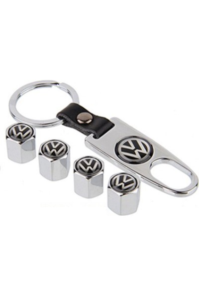 Gardenauto Volkswagen Çelik Sibop Kapağı ve Anahtarlık Seti Krom Renk