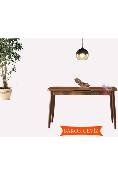 Sweet Home Silva Açılır Barok Ceviz Masa Metal Konik Ayak 70X120 cm