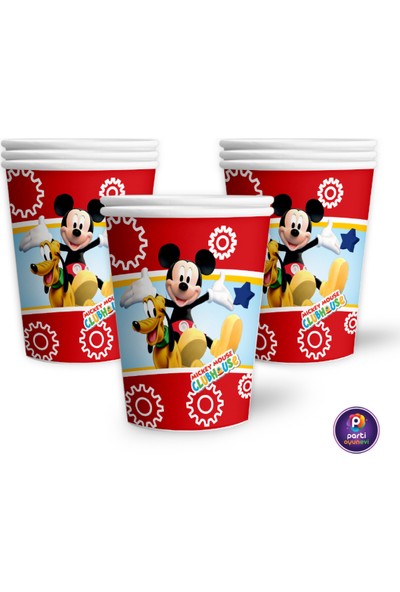 Parti Oyun Evi Mickey Karton Bardak 8'li Parti Oyun Evi Mickey Karton Bardak 8'li