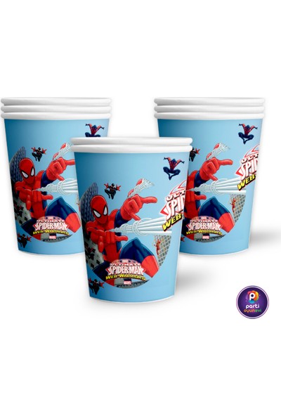Parti Ustası Spiderman Karton Bardak 8'li Parti Ustası Spiderman Karton Bardak 8'li