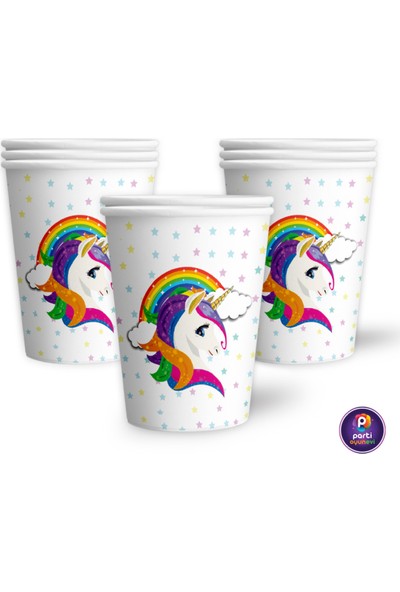 Parti Oyun Evi Unicorn Karton Bardak 8'li Parti Oyun Evi Unicorn Karton Bardak 8'li