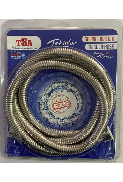 Tsa Banyo Uzayan Duş Spiral Hortumu 160 cm Örgülü Blisterli Tsa Banyo Uzayan Duş Spiral Hortumu 160 cm Örgülü Blisterli