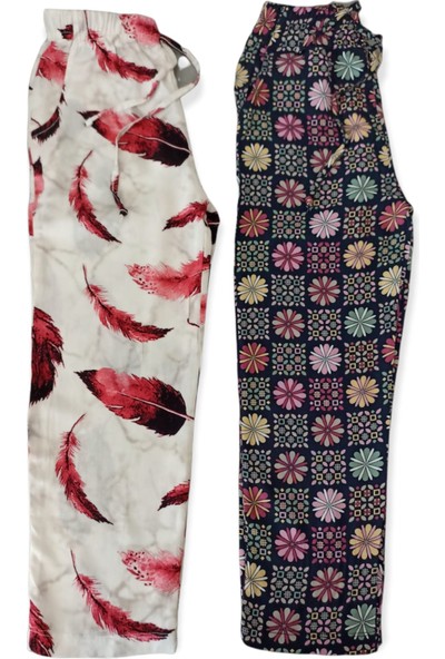 Aib Store Kız Çocuk Desenli 2'li Dokuma Pantolon